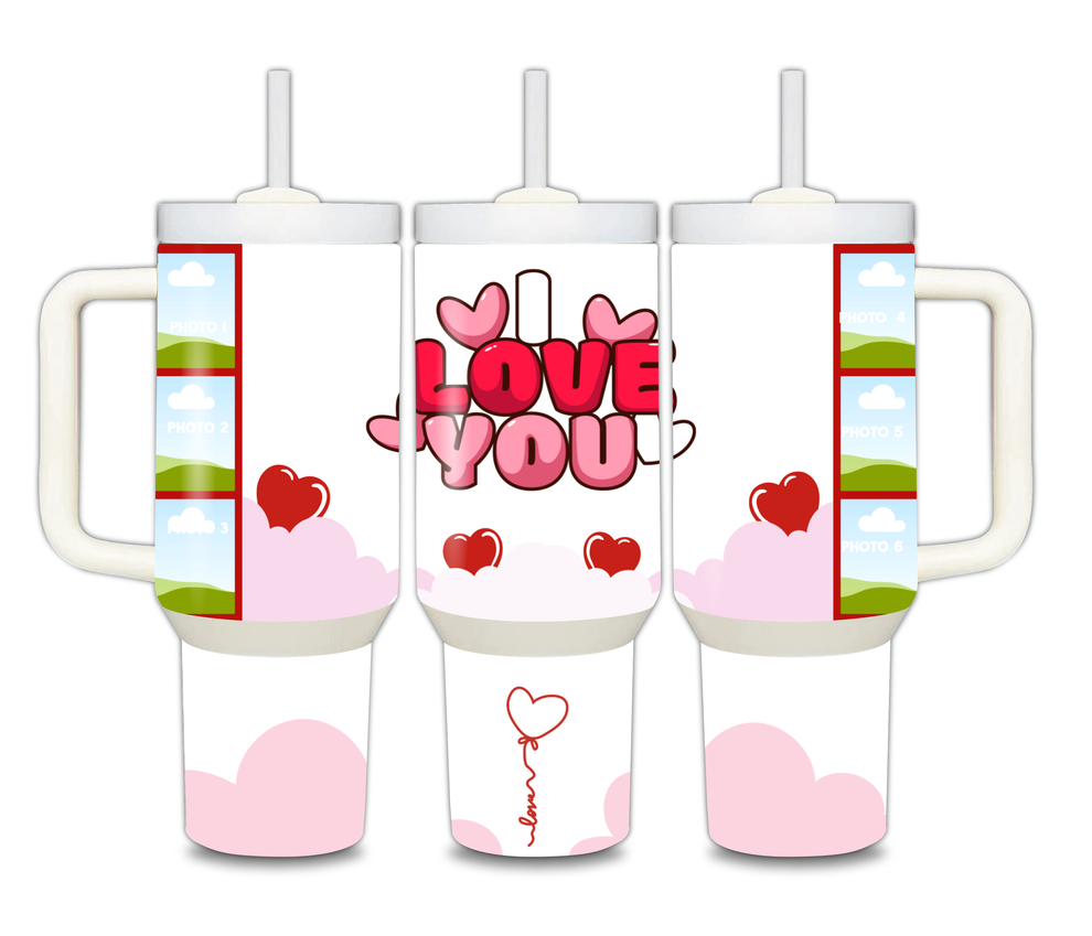 Valentine's Day Custom Photo Tumbler - Personalized Gift with 8 Photos ...