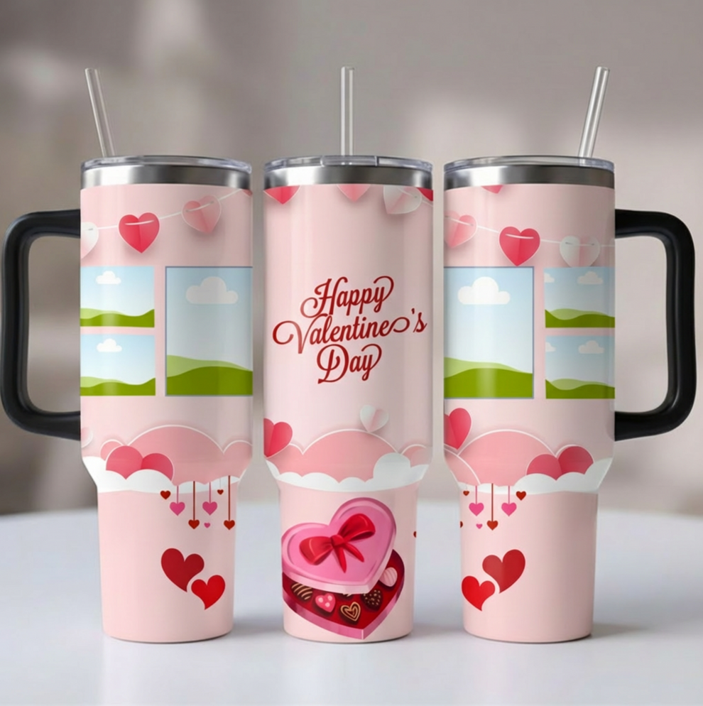 Valentine's Day Custom Photo Tumbler - Personalized Gift with 8 Photos ...